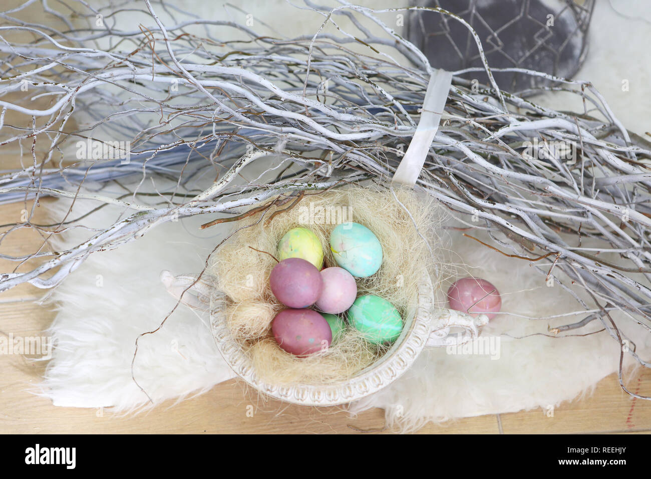 Still life with willow branches Stock Photo - Alamy