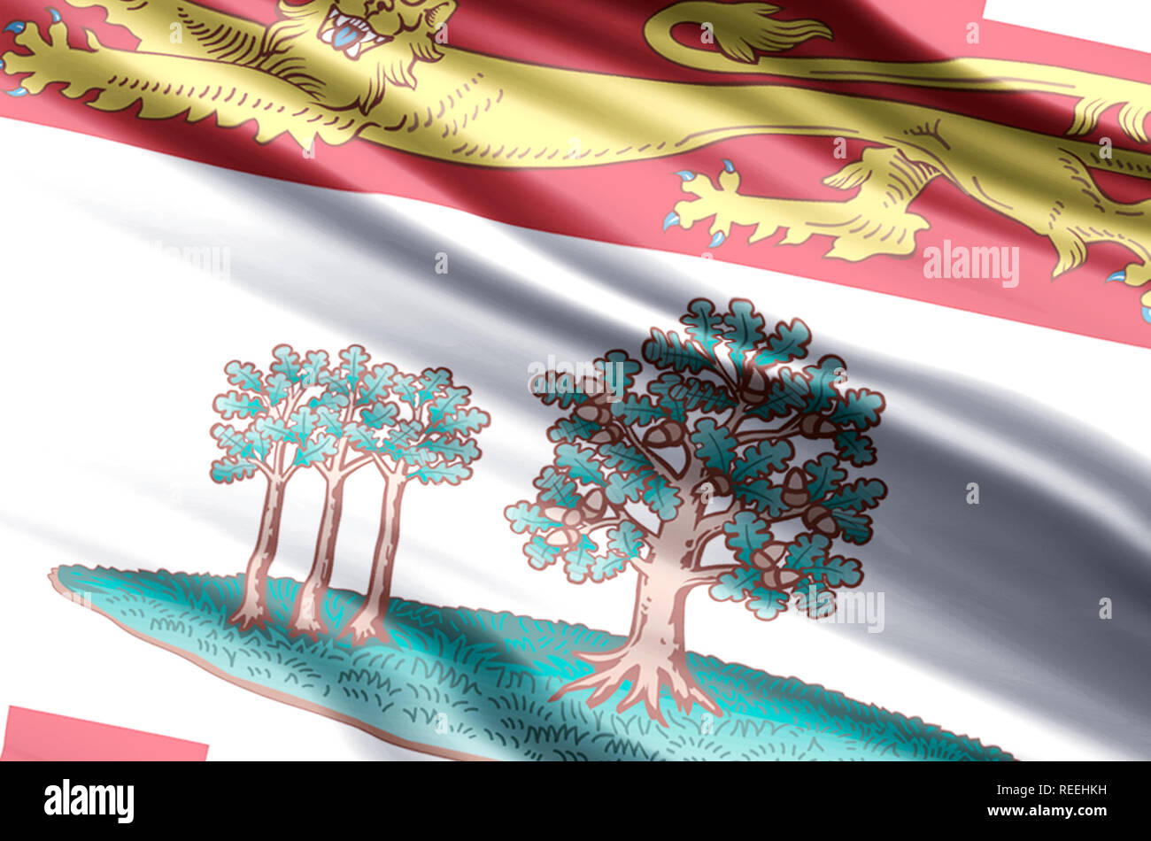 Prince Edward Island waving and closeup flag illustration. Perfect for ...
