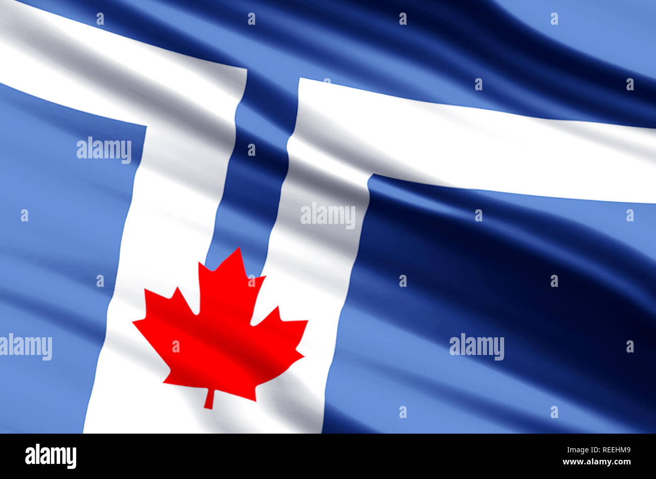Toronto Flag waving and closeup flag illustration. Perfect for ...