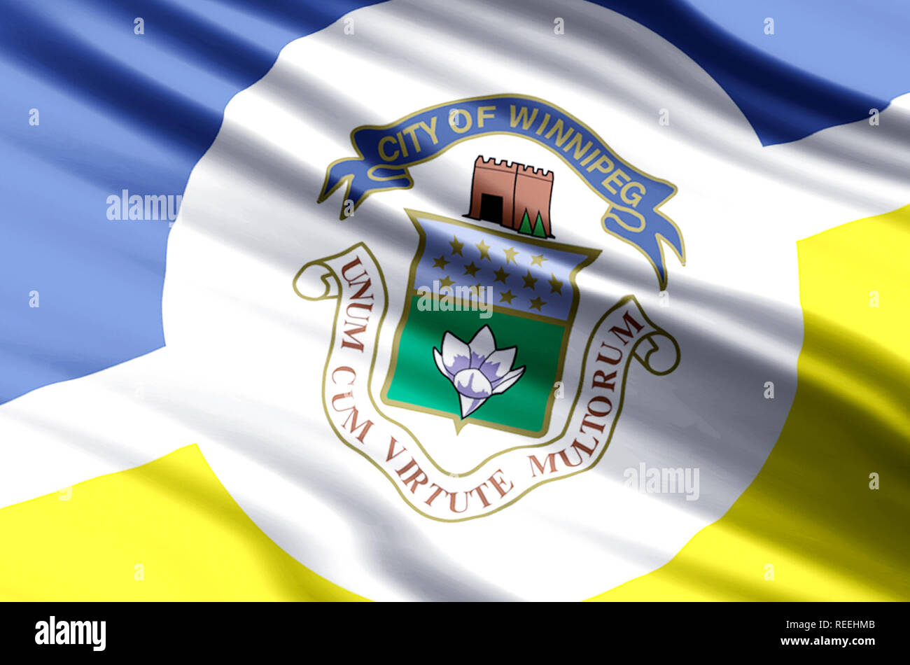 Winnipeg waving and closeup flag illustration. Perfect for background ...