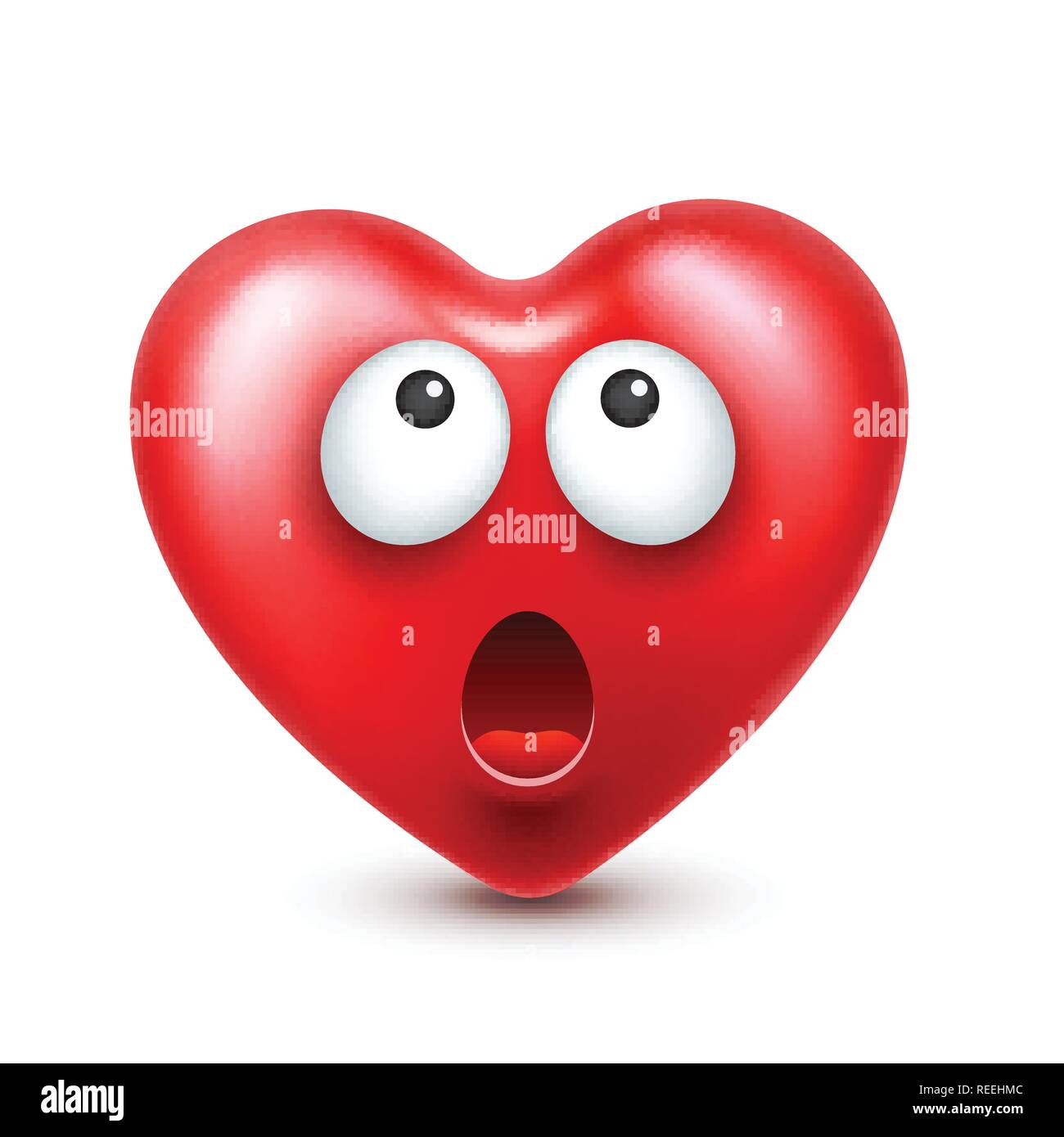 Heart smiley emoji vector for Valentines Day. Funny red face with ...