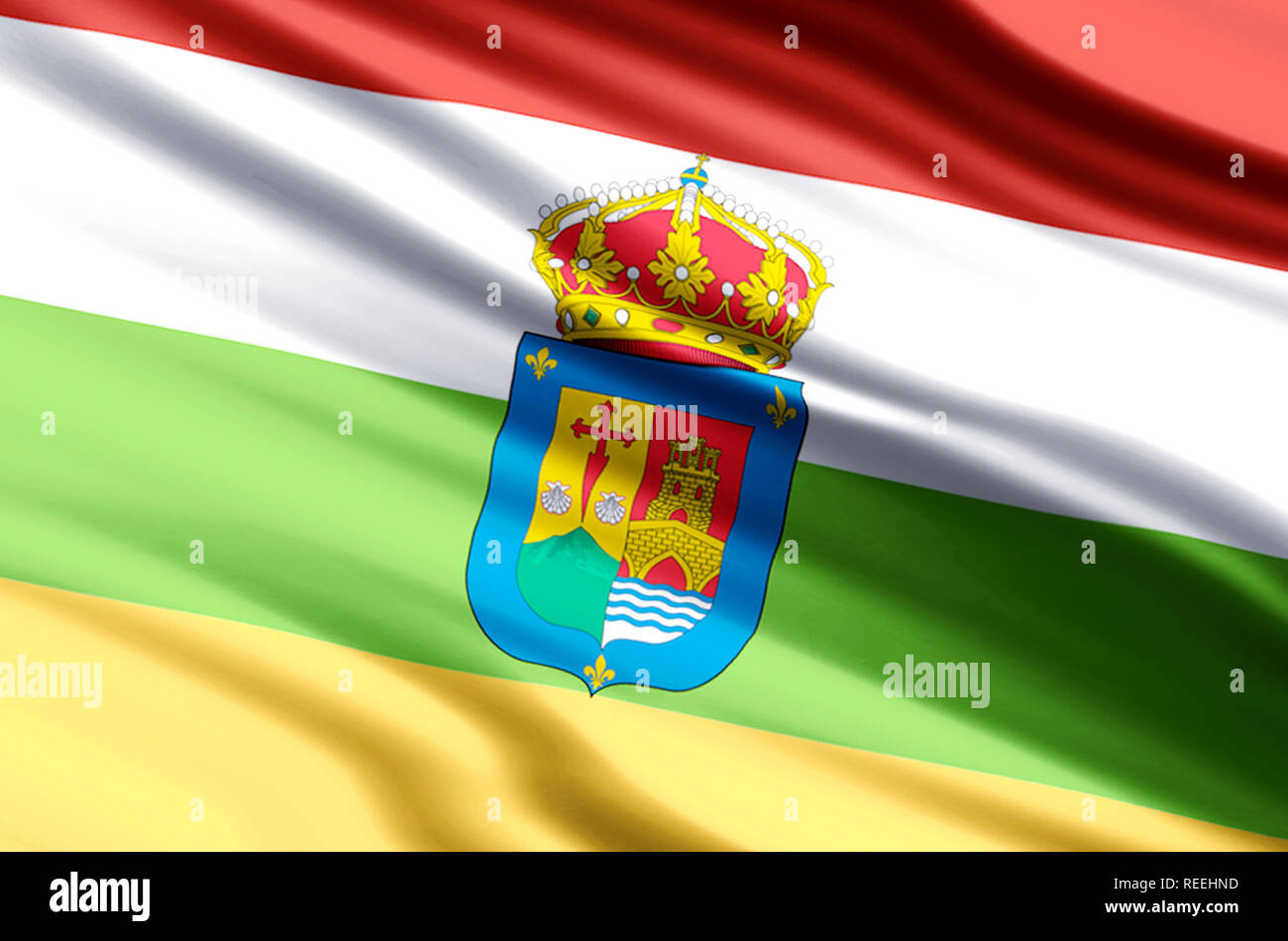 La Rioja waving and closeup flag illustration. Perfect for background ...
