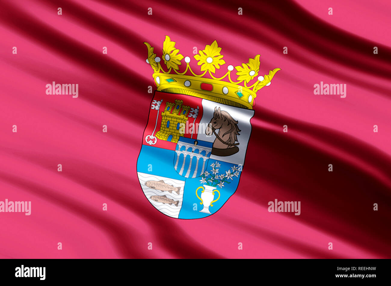 Segovia waving and closeup flag illustration. Perfect for background or ...