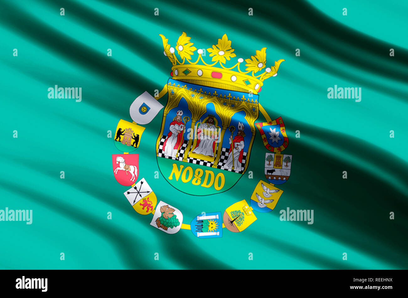 Sevilla waving and closeup flag illustration. Perfect for background or ...