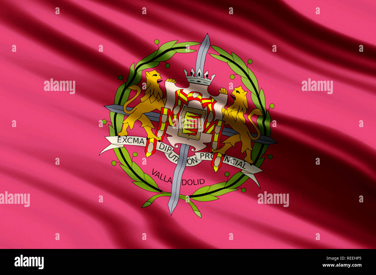 Valladolid waving and closeup flag illustration. Perfect for background ...