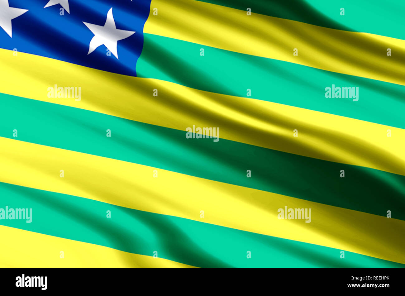 Flag of Goias waving and closeup flag illustration. Perfect for ...