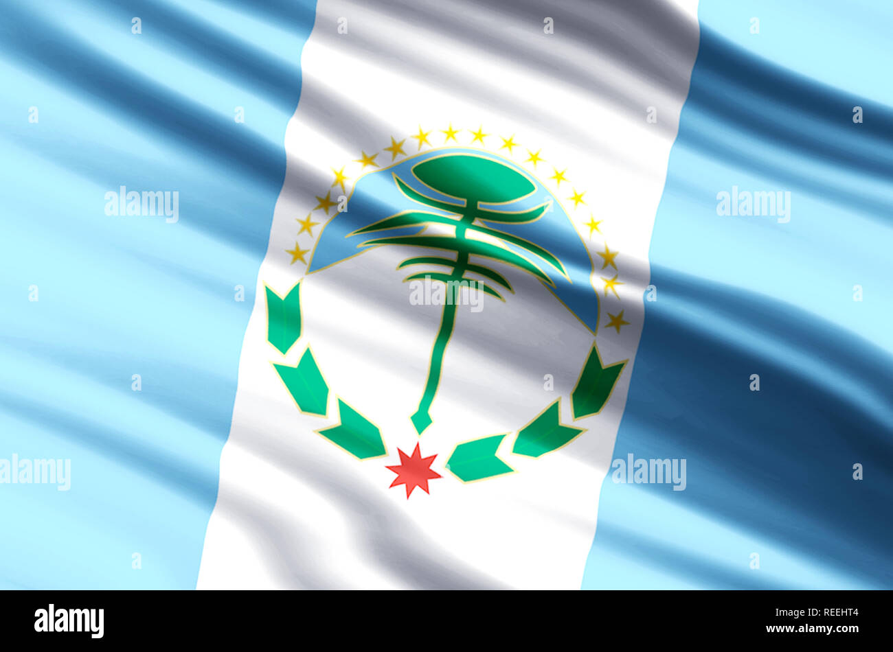 Neuquen waving and closeup flag illustration. Perfect for background or ...