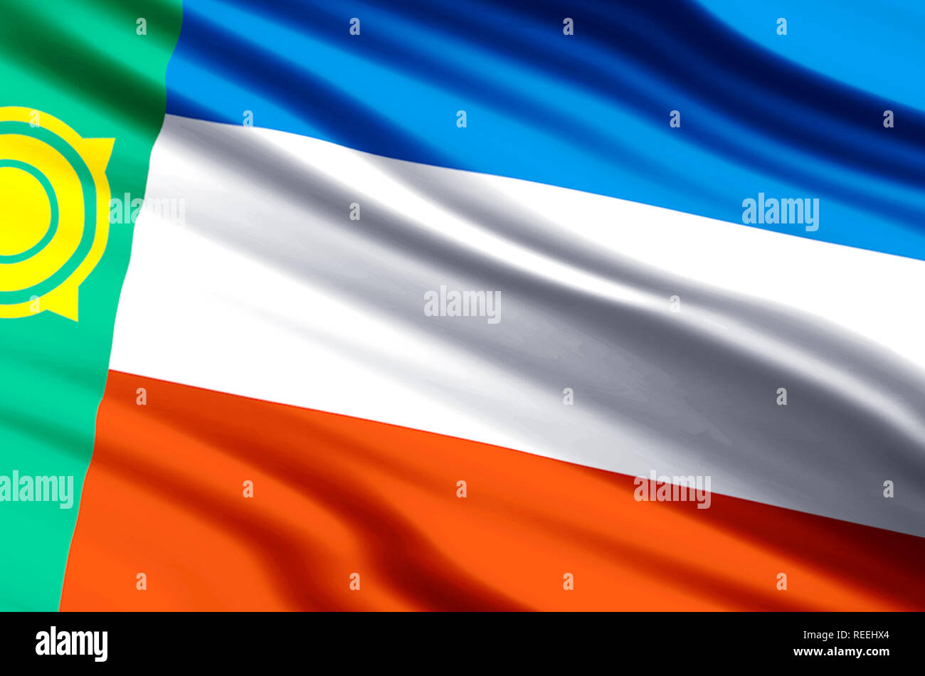 Khakassia waving and closeup flag illustration. Perfect for background ...