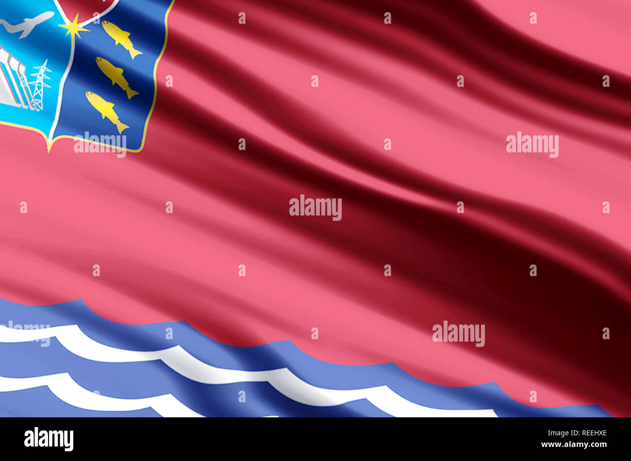 Magadan waving and closeup flag illustration. Perfect for background or ...