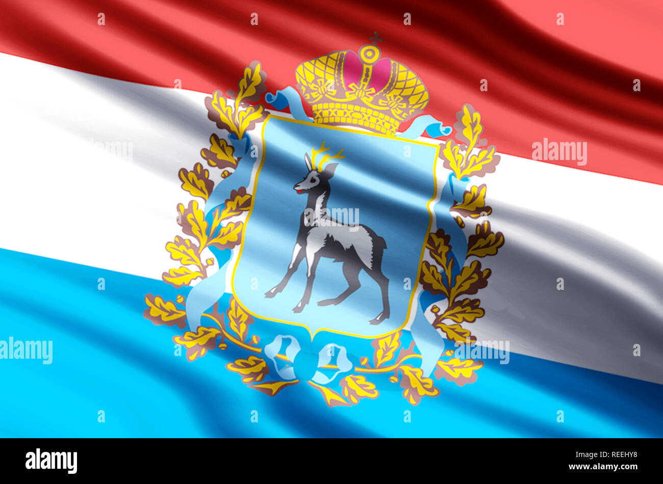 Samara waving and closeup flag illustration. Perfect for background or ...