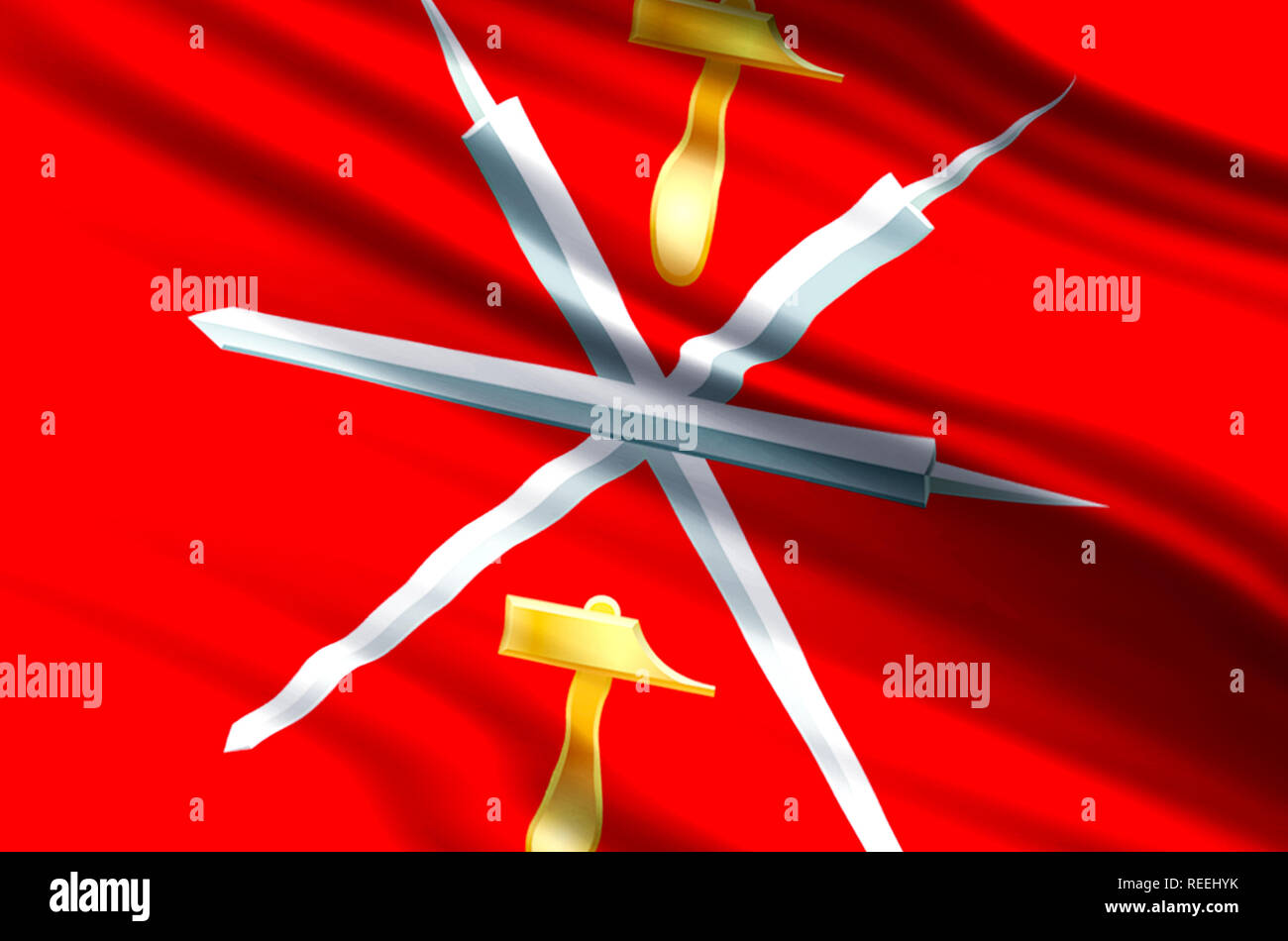 Tula waving and closeup flag illustration. Perfect for background or ...