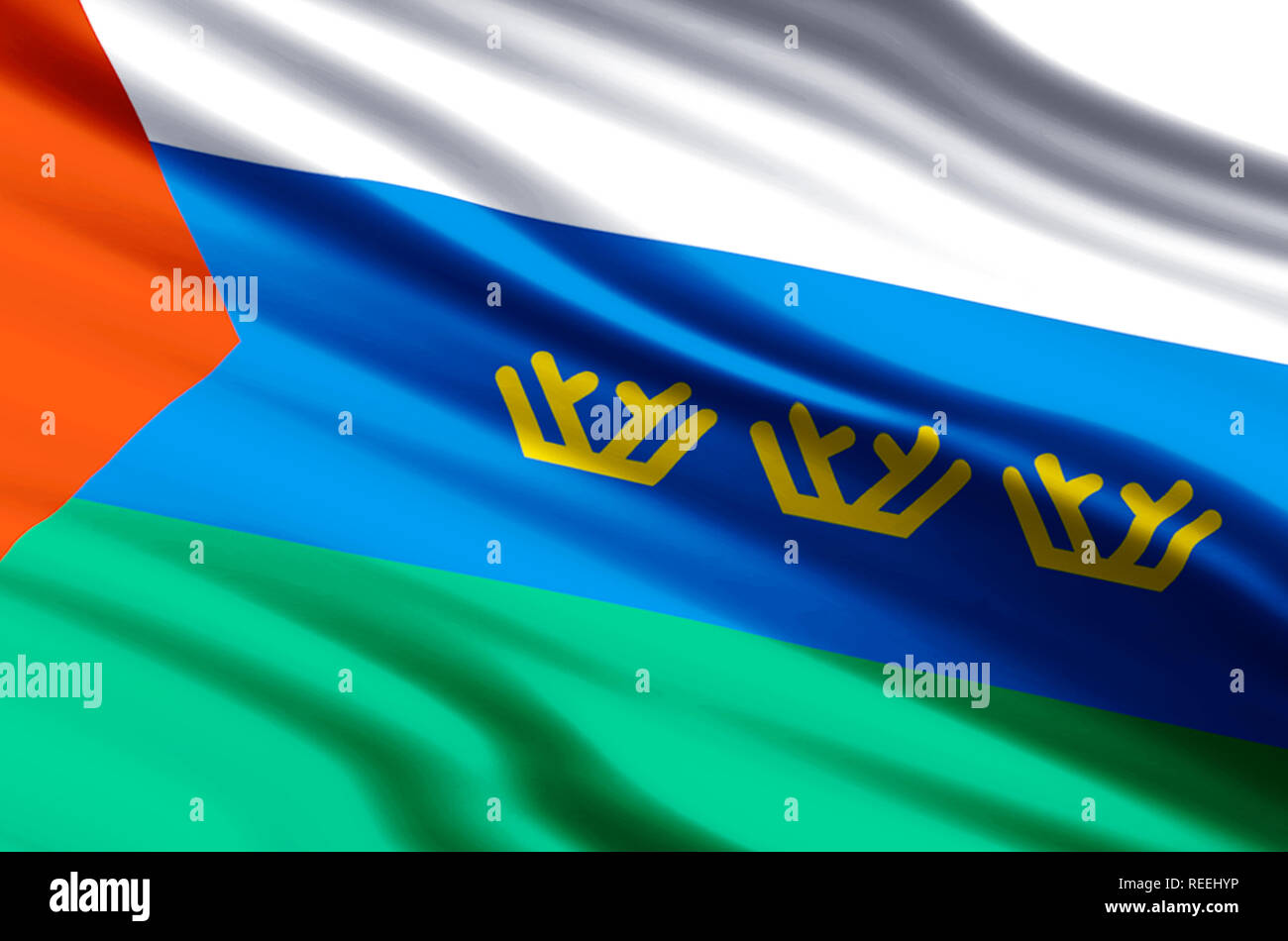 Tyumen waving and closeup flag illustration. Perfect for background or ...
