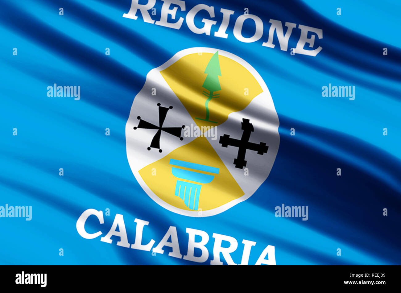 Calabria waving and closeup flag illustration. Perfect for background ...