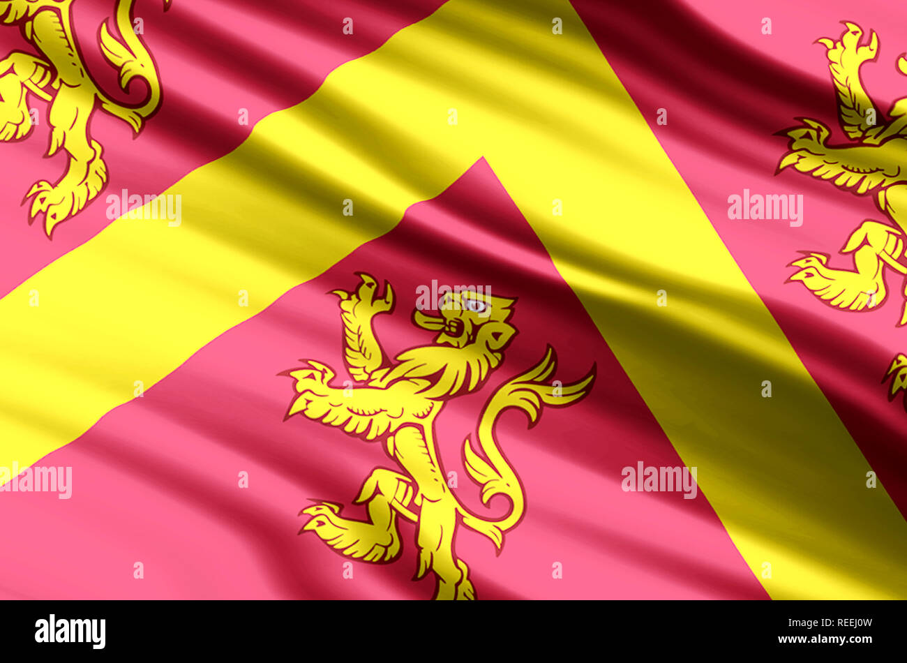 Anglesey waving and closeup flag illustration. Perfect for background ...