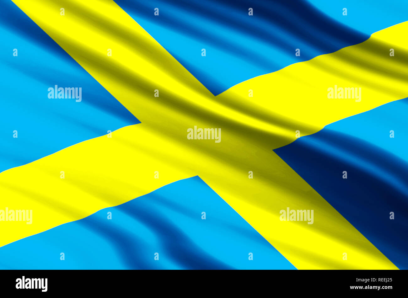 Saint Alban Cross waving and closeup flag illustration. Perfect for ...