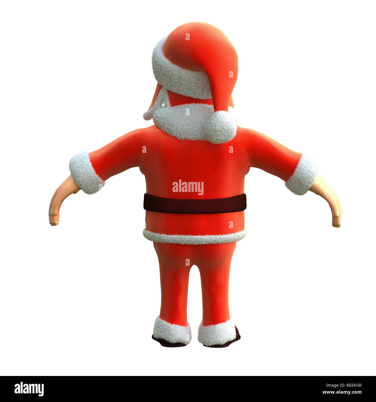 crazy cartoon santa on an isolated white background. 3d illustration ...