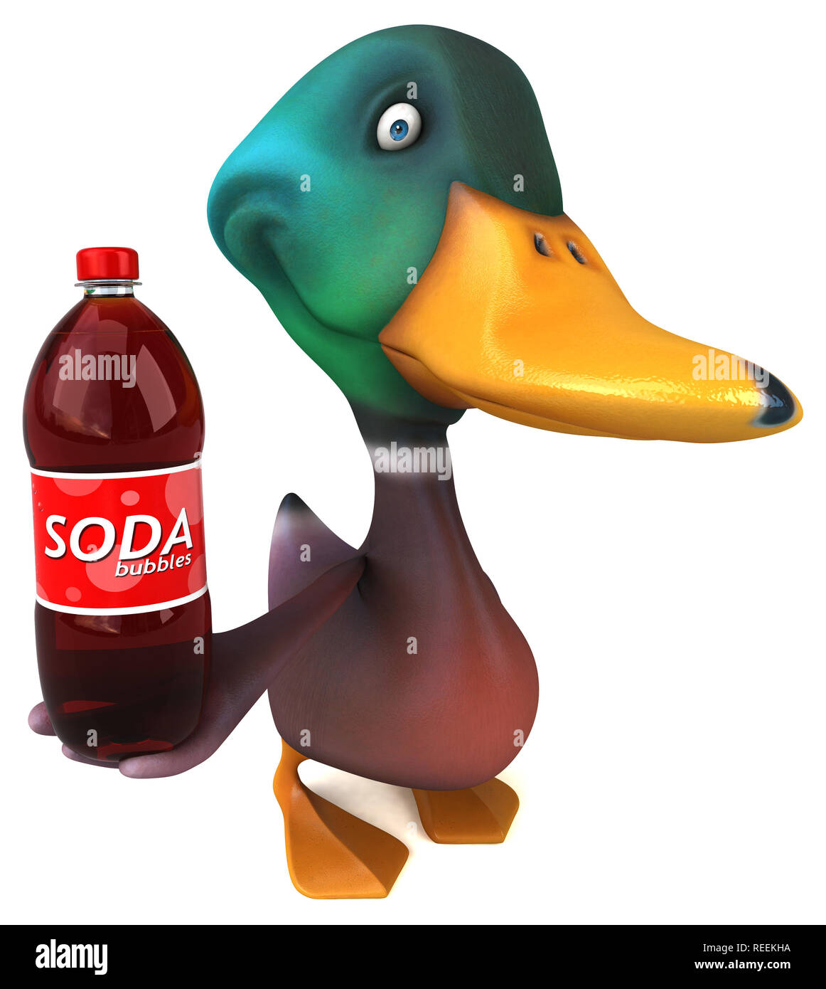 Fun duck - 3D Illustration Stock Photo - Alamy