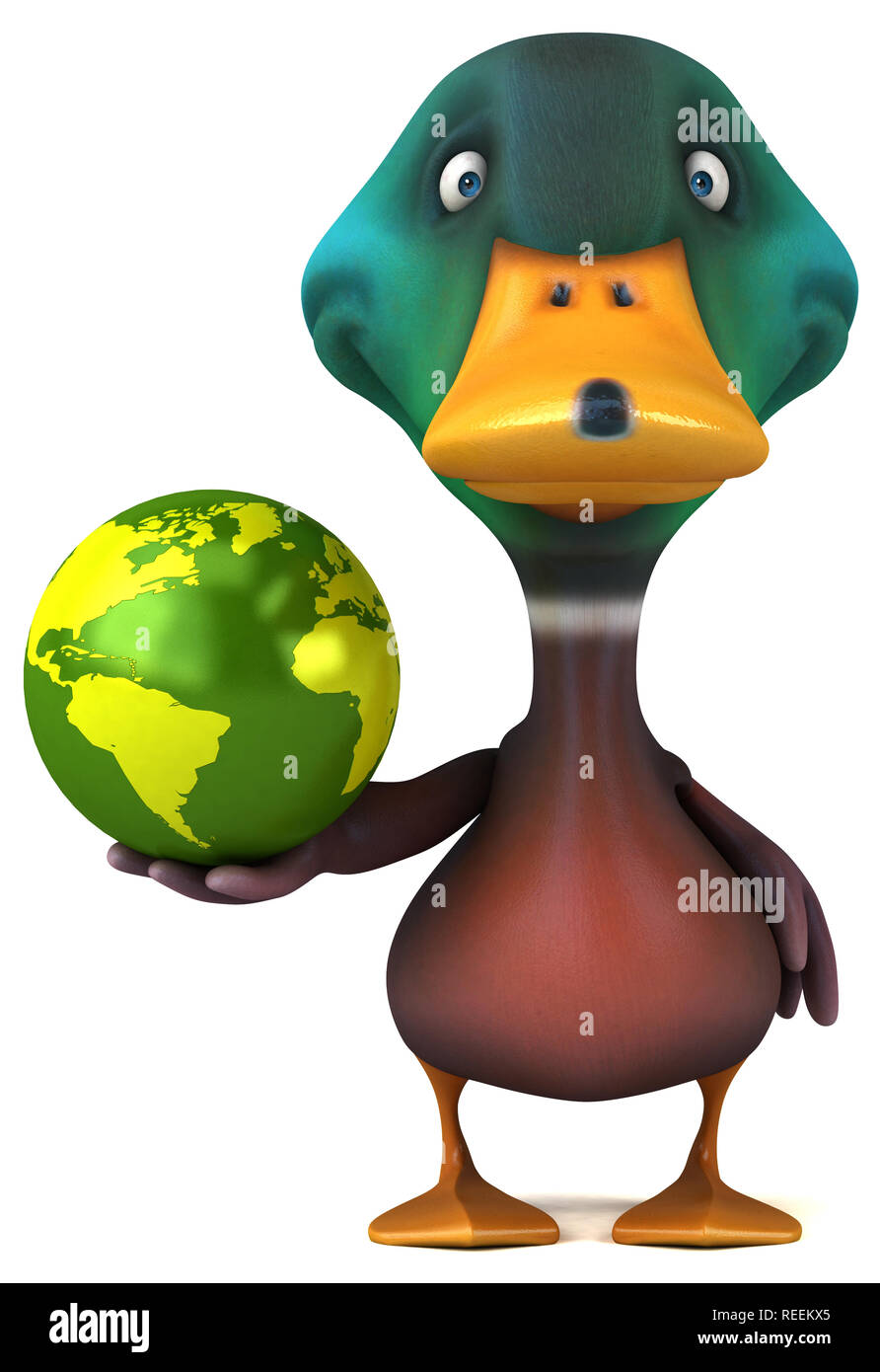 Fun duck - 3D Illustration Stock Photo - Alamy