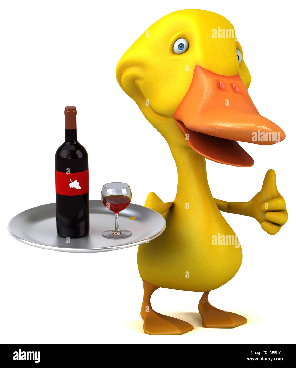 Fun duck - 3D Illustration Stock Photo - Alamy