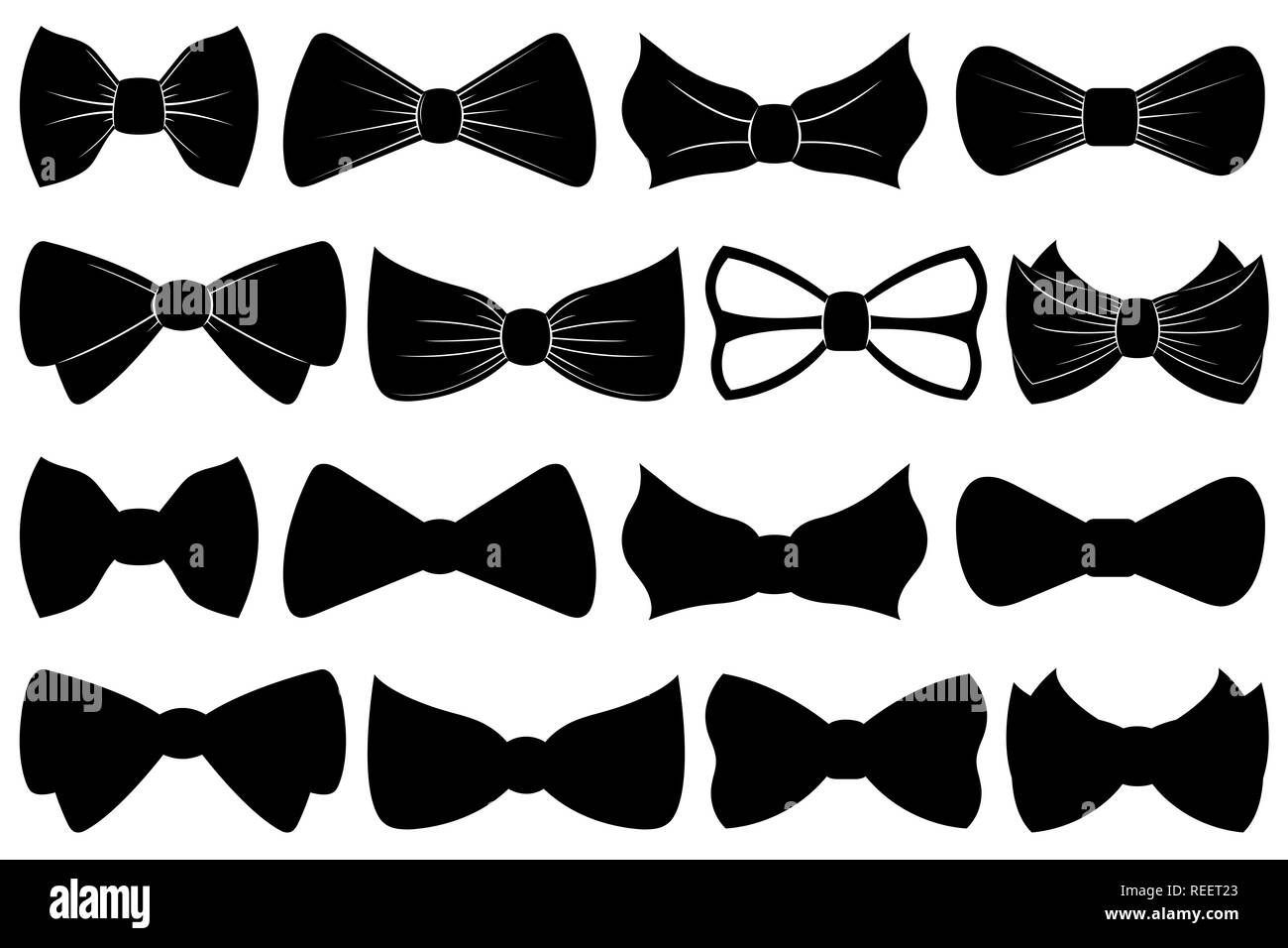 Set of different bow ties isolated on white Stock Photo - Alamy