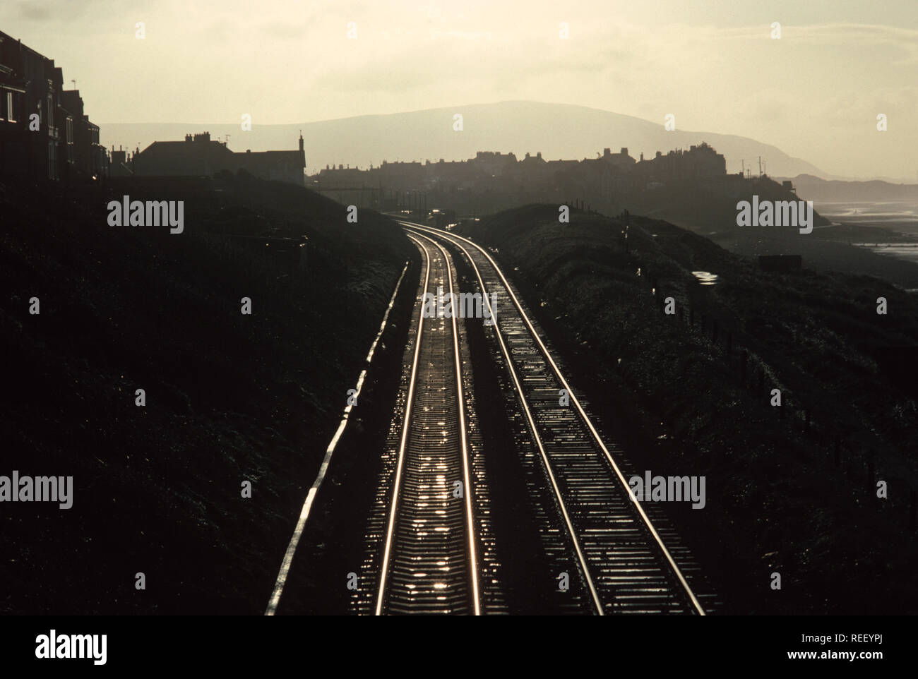 Cumbrian coast railway line, North West England Stock Photo - Alamy