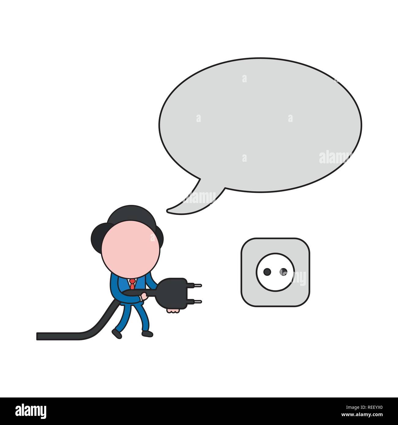 Vector illustration businessman character with blank speech bubble ...