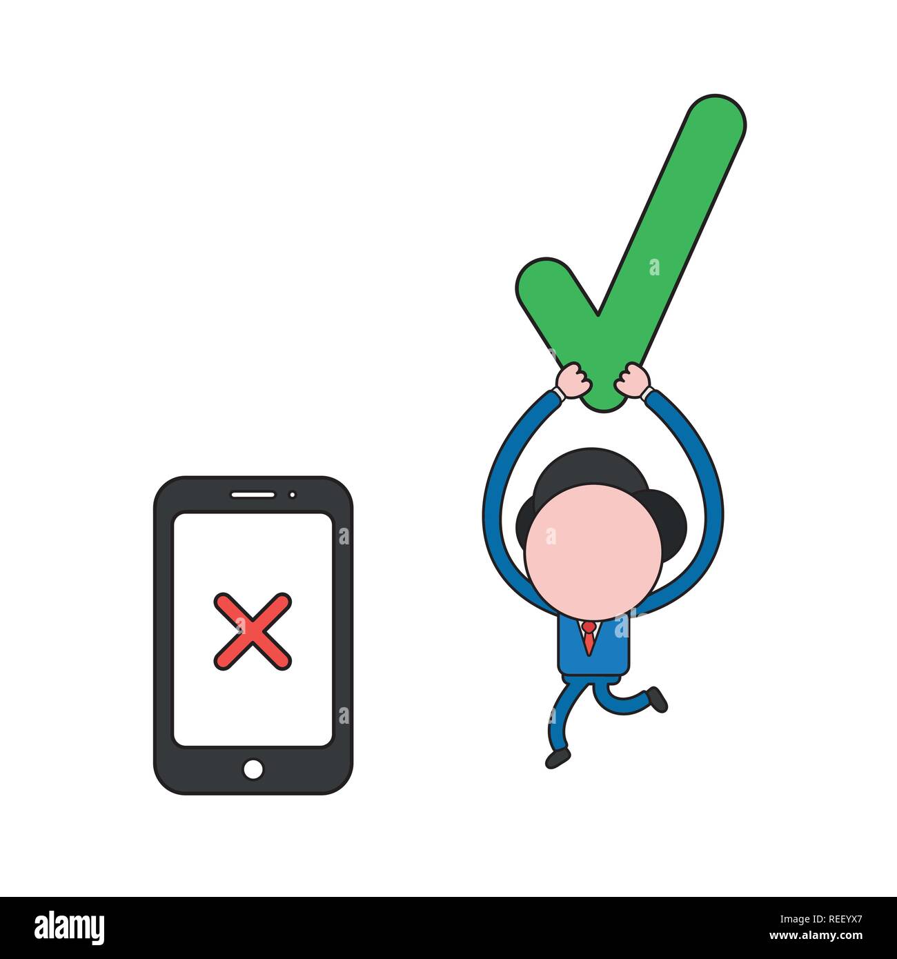 Vector illustration businessman character running and carrying check ...