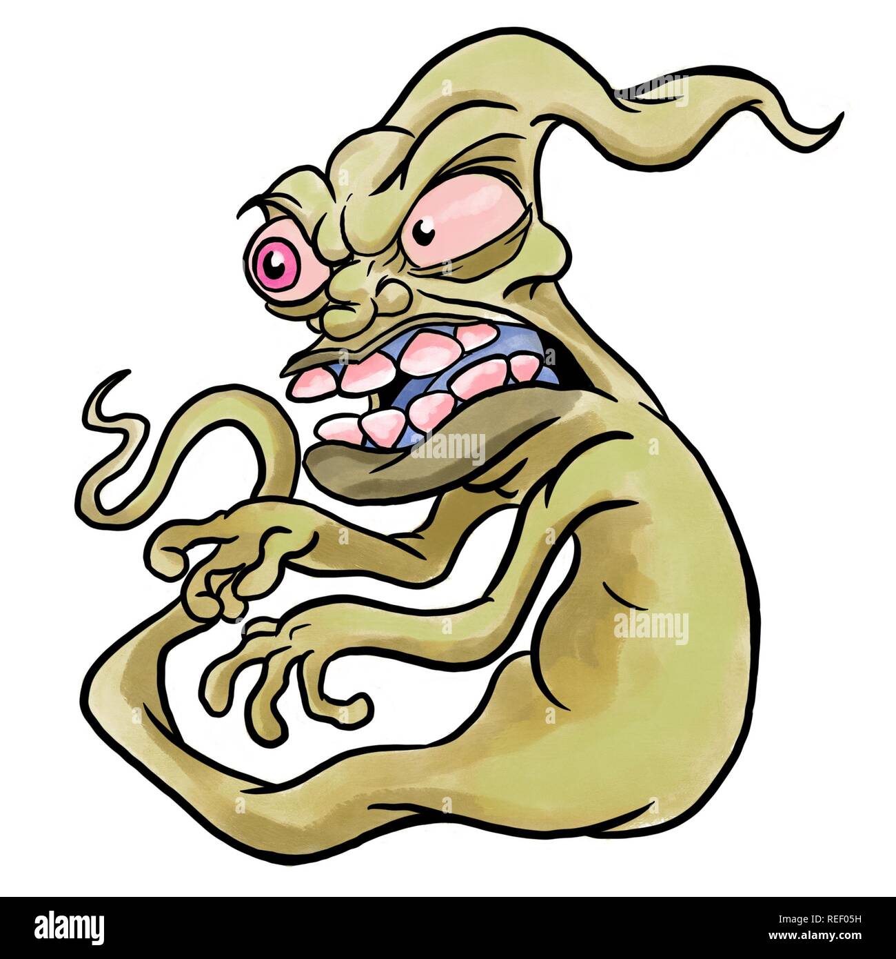 Spooky halloween ghosts illustration Stock Photo - Alamy