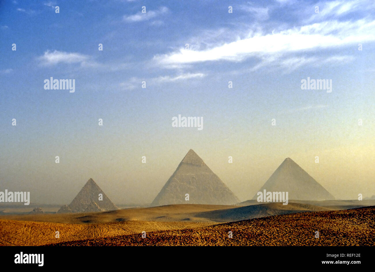 Sunrise at the Pyramids of Giza, Egypt. This is an UNESCO World ...