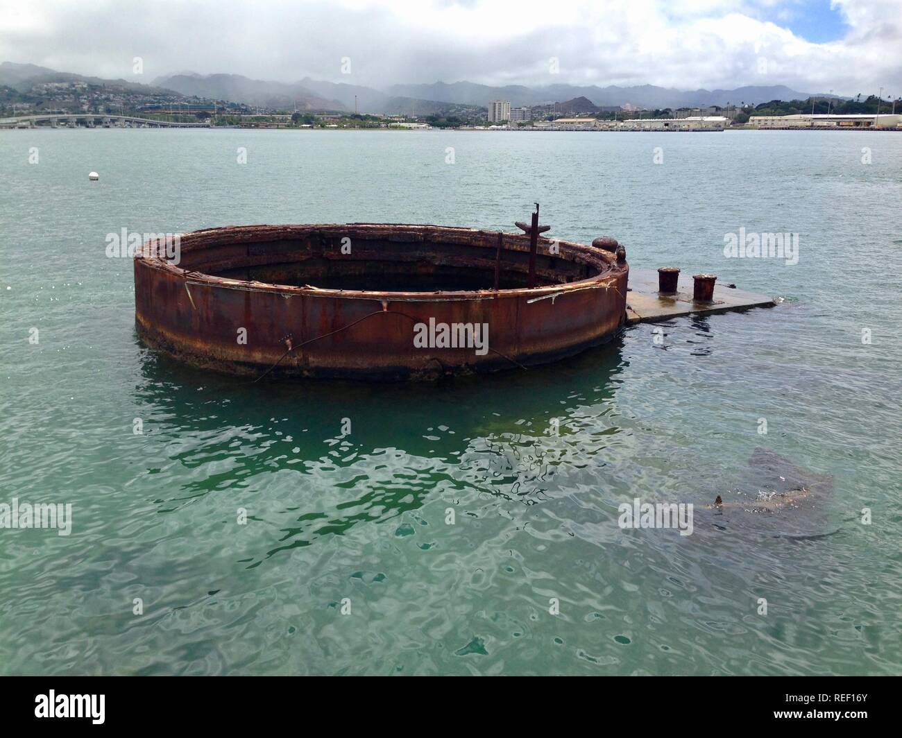 Smoke stack of the USS Arizona Stock Photo - Alamy