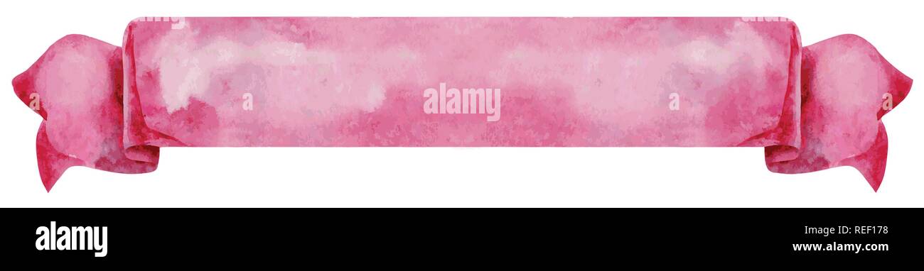 Vector hand-drawn illustration. Pink waving flag or banner Stock Vector ...