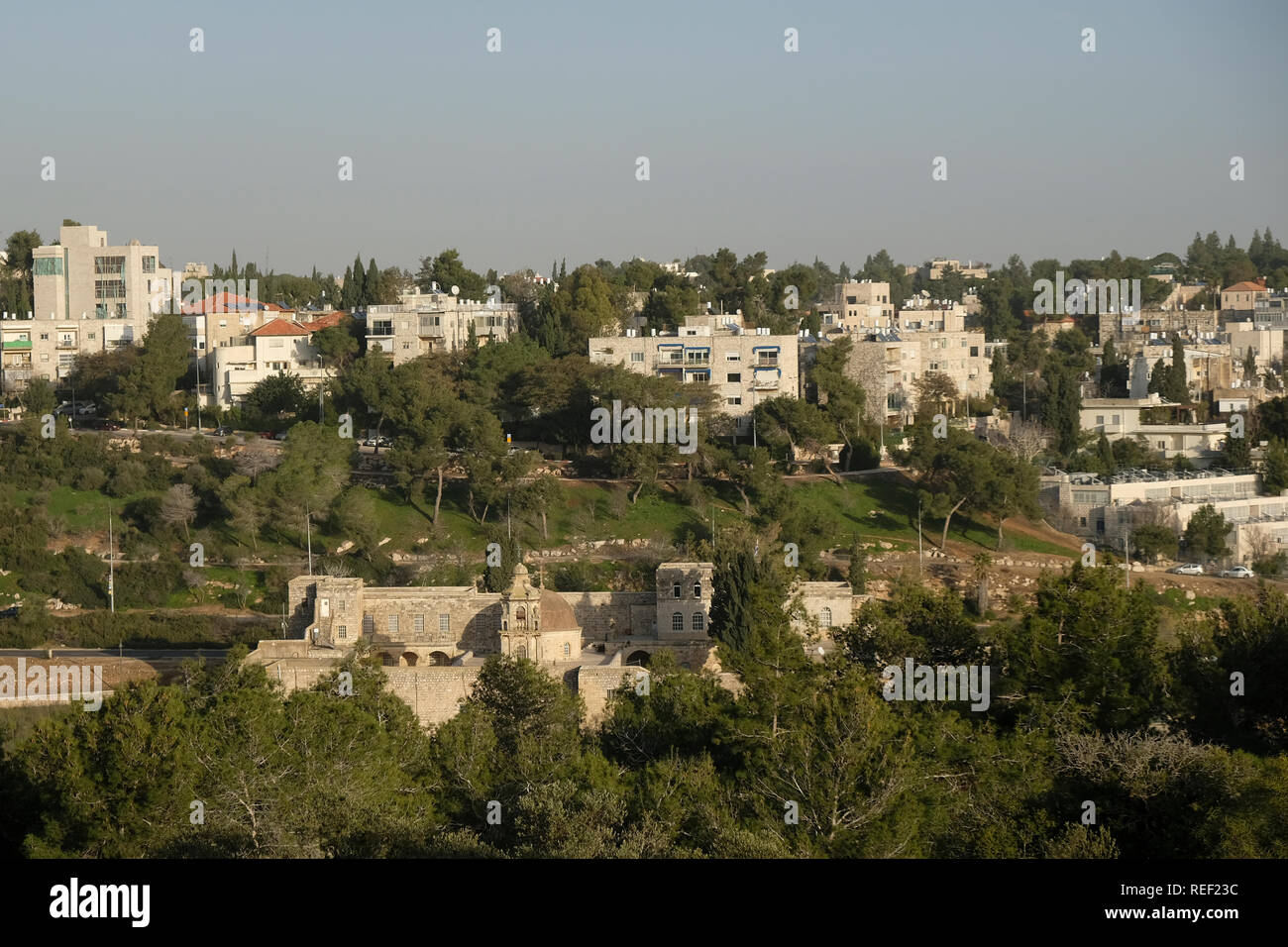 View of Residential houses in Rehavia also Rechavia neighborhood across ...