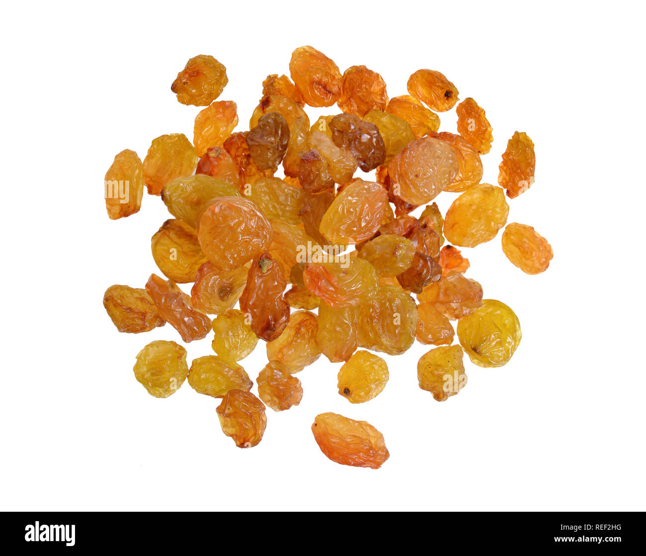 A raisin is a dried grape isolated on white background. Full dept of ...