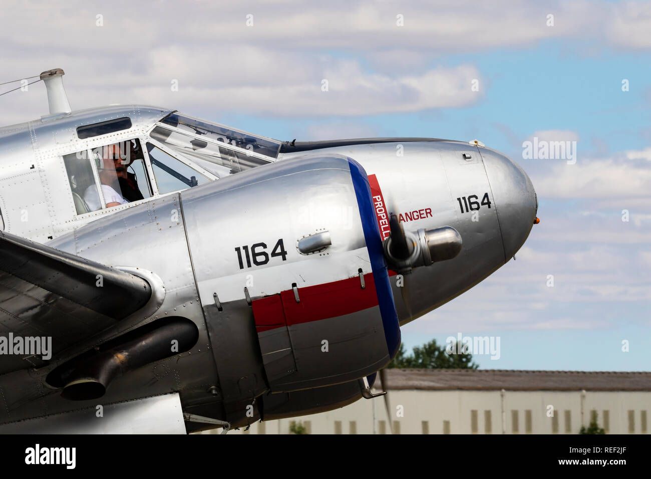 Beech 18 C45 Expeditor 1164 'Good Vibrations' G-BKBL Stock Photo - Alamy