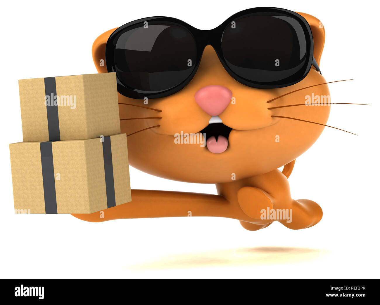 Fun cat - 3D Illustration Stock Photo - Alamy