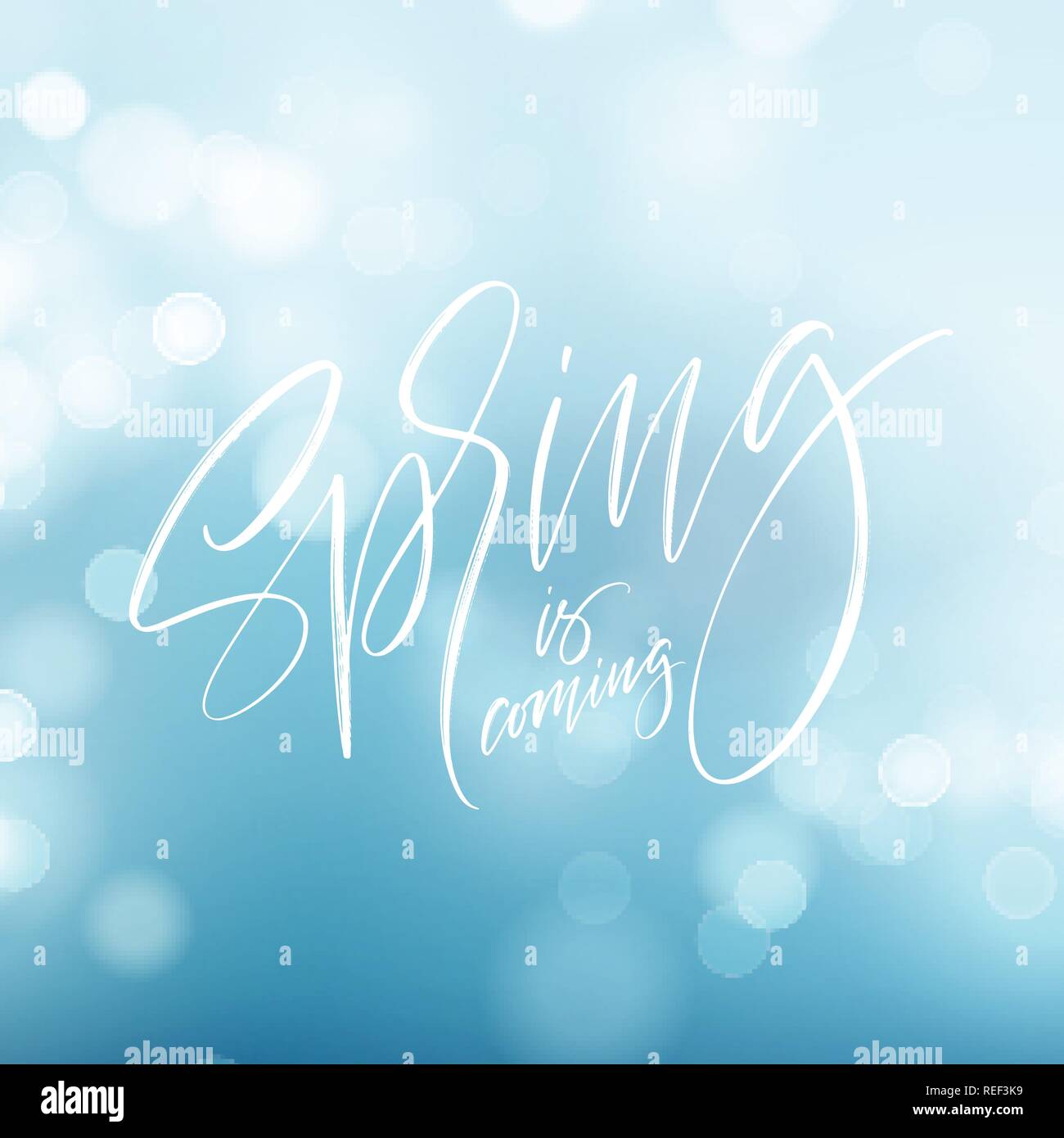 Spring is coming. Hand drawn calligraphy and brush pen lettering ...