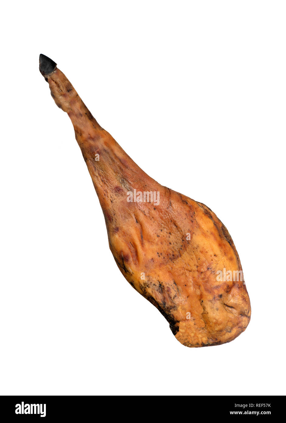 Iberian Ham Leg Isolated on a white background Stock Photo - Alamy