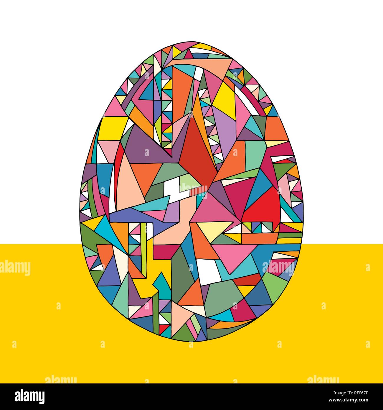 Easter egg vector illustration. Hand drawn abstract holidays object in ...