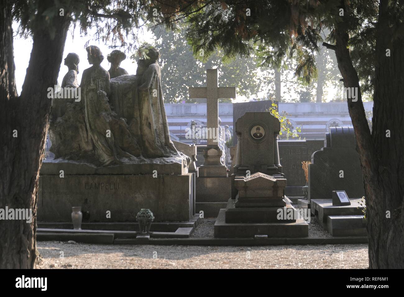 Milan (Italy), Cimitero Monumentale (monumental cemetery Stock Photo ...