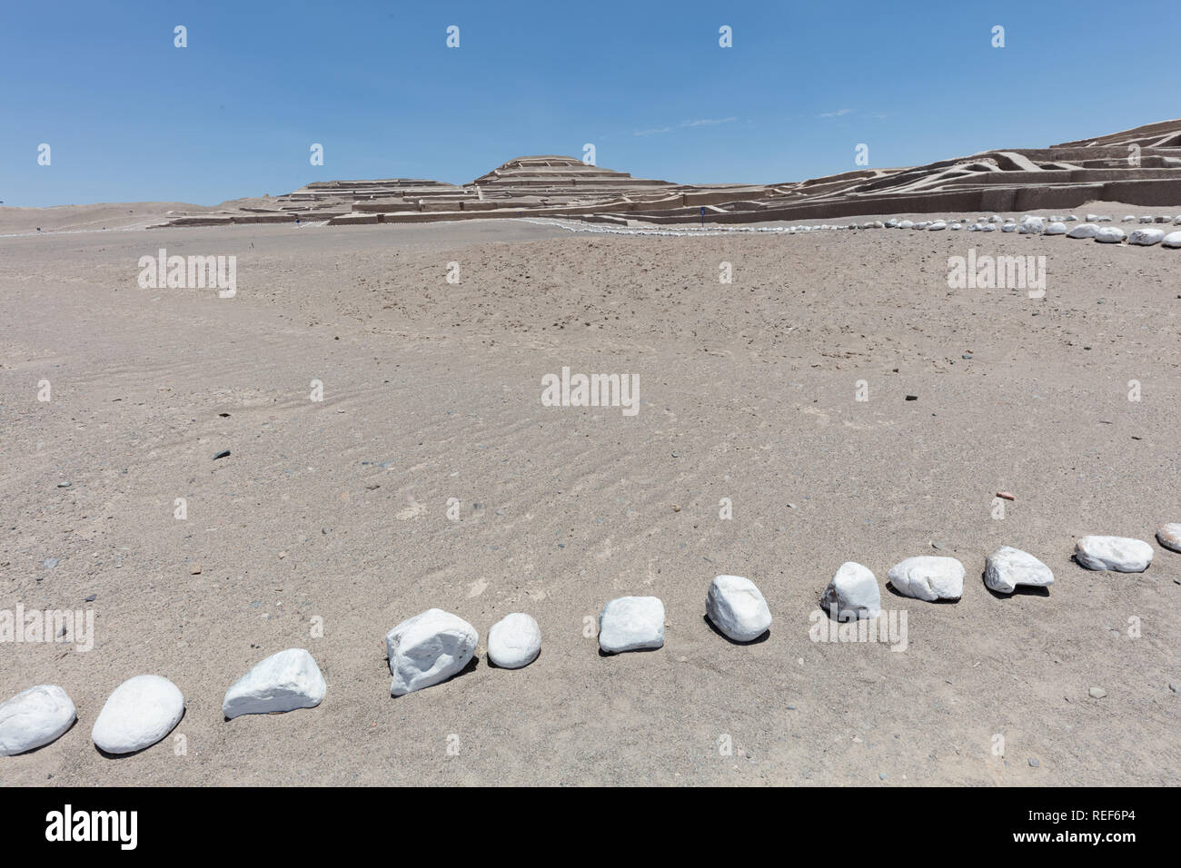 Pyramid of Cauachi, archaeological site In the Nazca region, Peru Stock ...