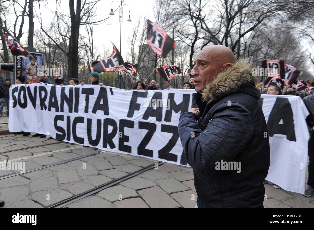 Milan (Italy), meeting of far-right political group Forza Nuova Stock ...
