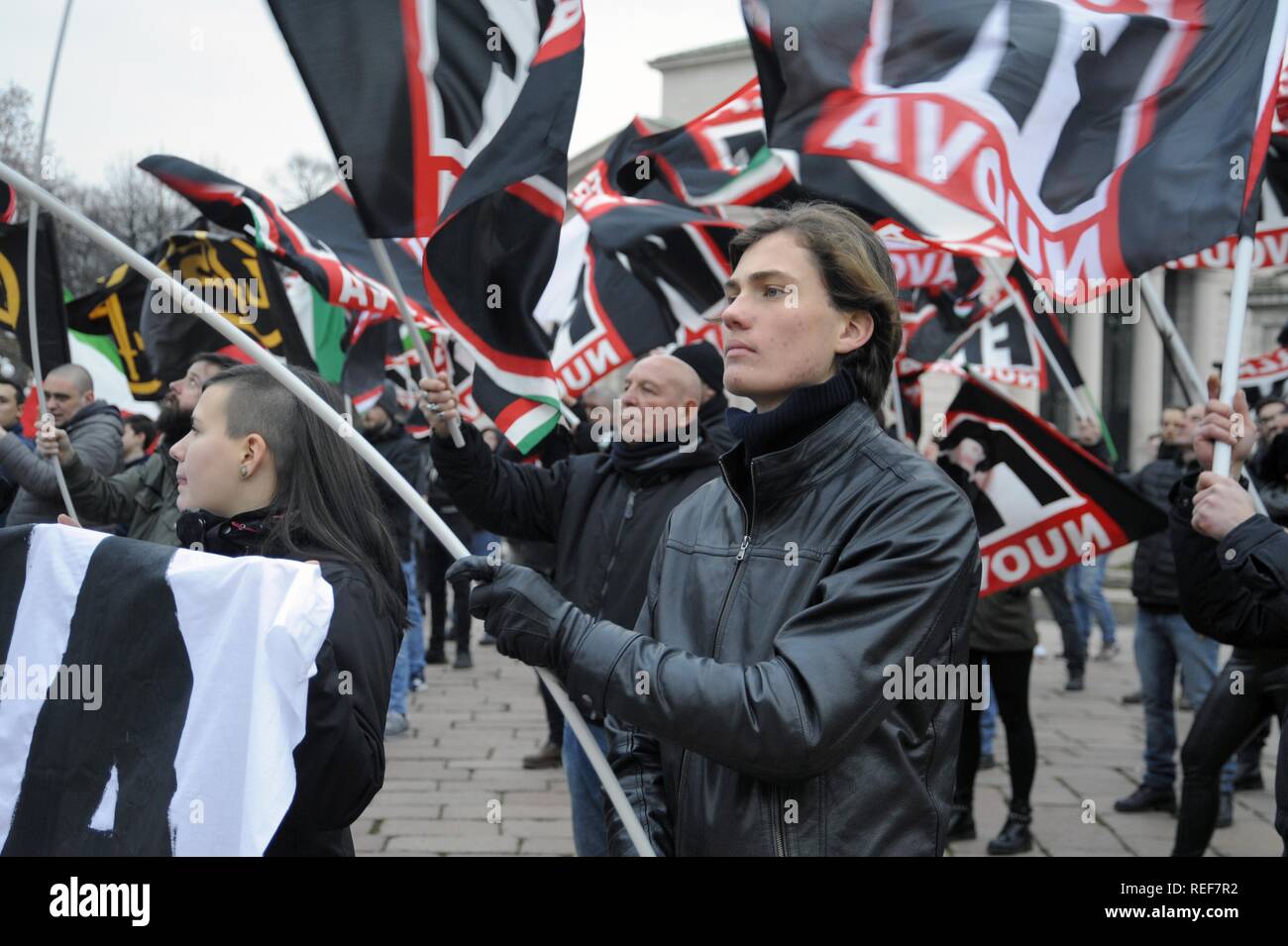 Milan (Italy), meeting of far-right political group Forza Nuova Stock ...