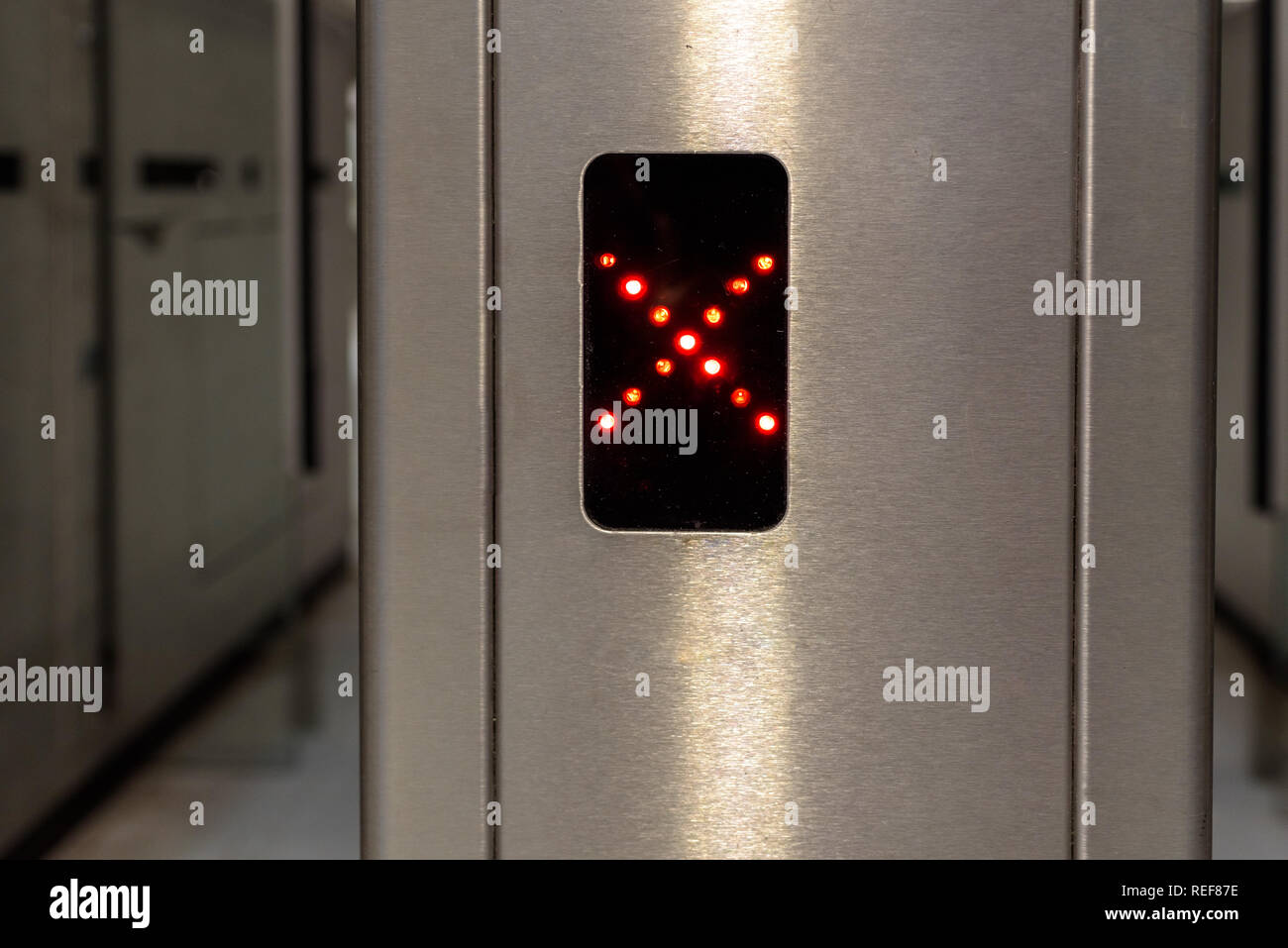 Electronic access doors to the subway closed with LED indicator Stock ...