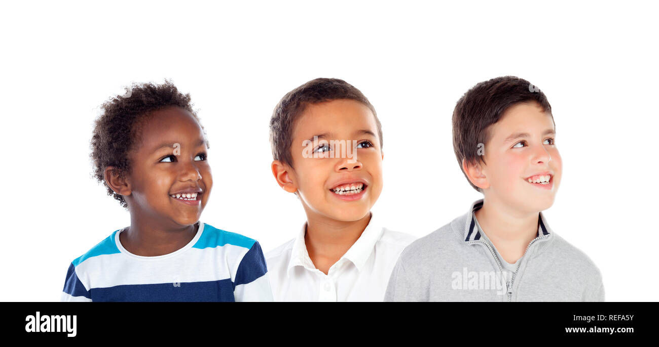 Smiling children isolated on a white background Stock Photo - Alamy