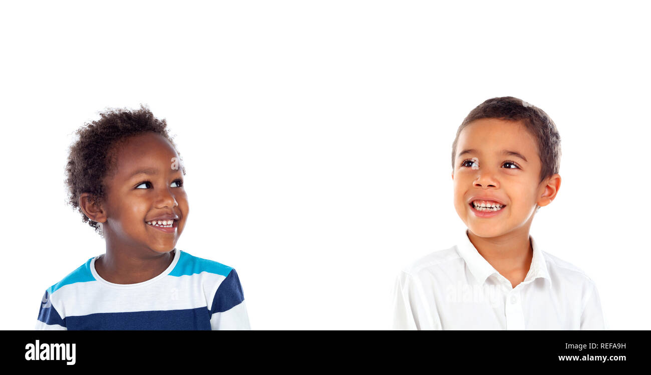 Smiling children isolated on a white background Stock Photo - Alamy