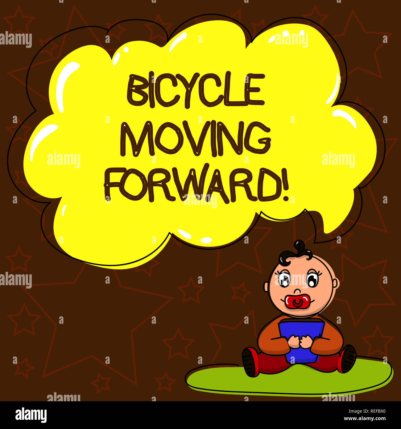 Writing note showing Bicycle Moving Forward. Business photo showcasing ...