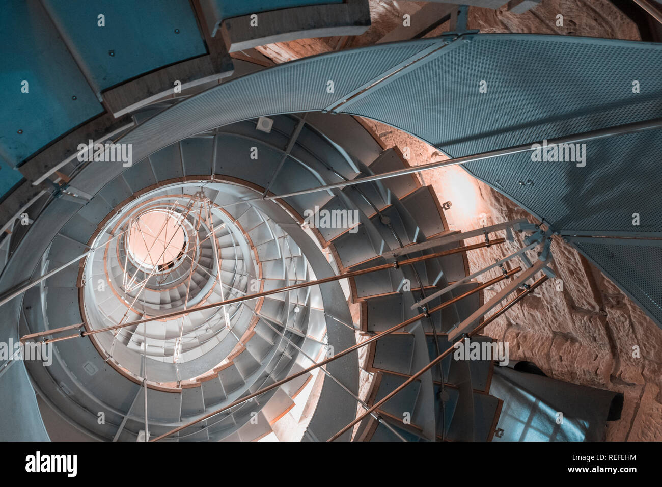 Looking up at the Spiral staircase in the Lighthouse, Scotland's Centre ...