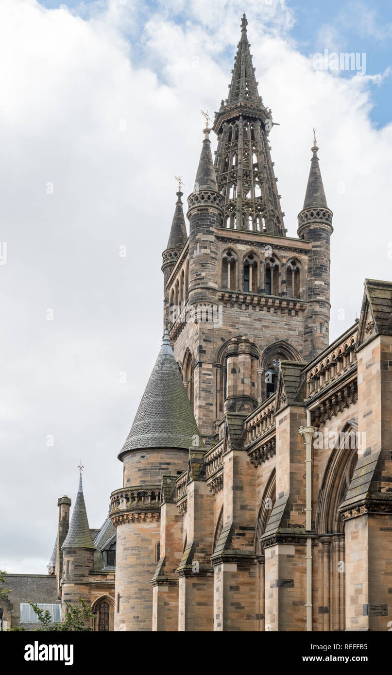 The University of Glasgow's main building on Gilmorehill Stock Photo ...
