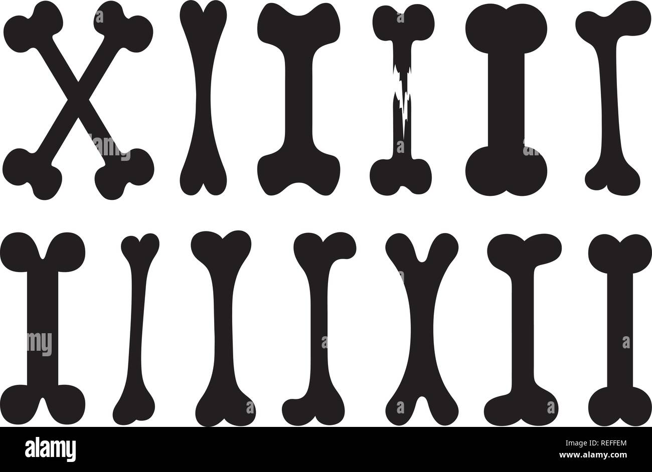 Set of different dog bones isolated on white Stock Vector Image & Art ...