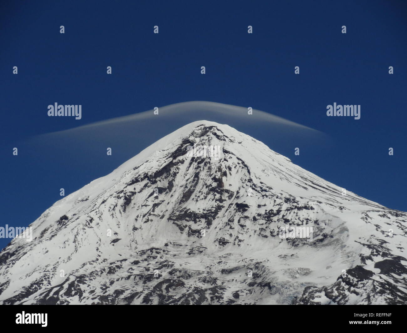 Landscape view of Lanin Volcano in Lanin National Park, Junin de los ...
